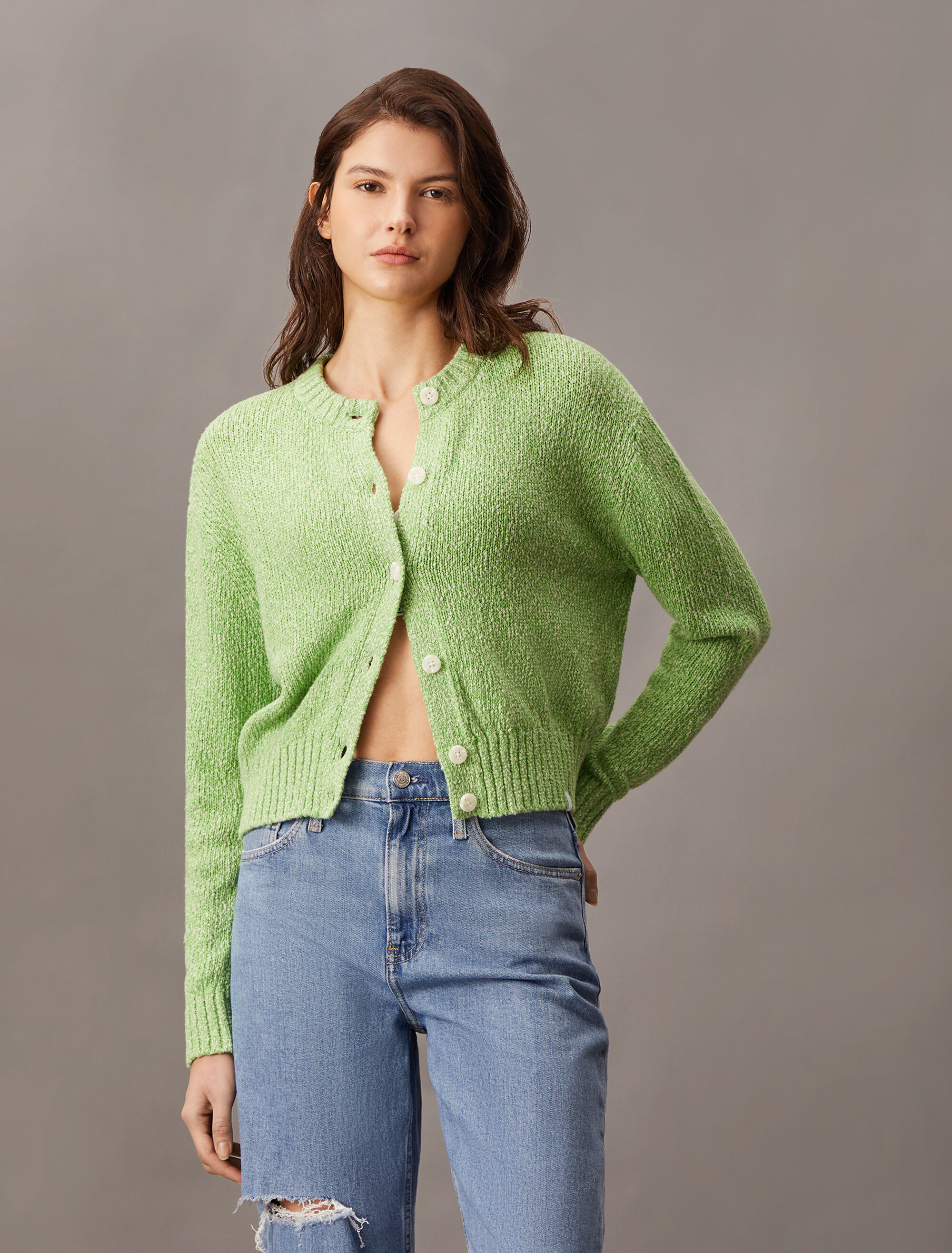 Chunky Knit Cotton Cardigan | blue | Calvin Klein Hong Kong Chunky Knit Cotton Cardigan | blue | Calvin Klein Hong Kong