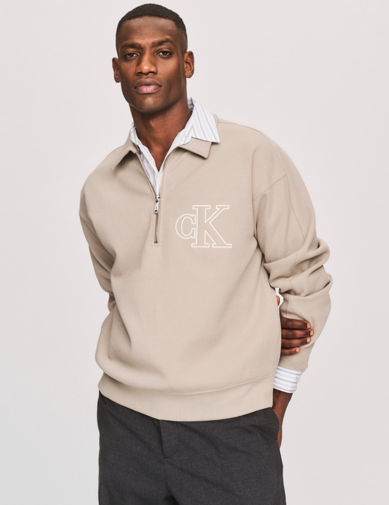 Leather Collar Bomber Jacket | brown | Calvin Klein Hong Kong